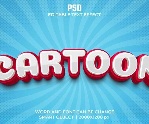 ArtStation - Cartoon 3D PSD fully editable text effect. Layer style PSD ...