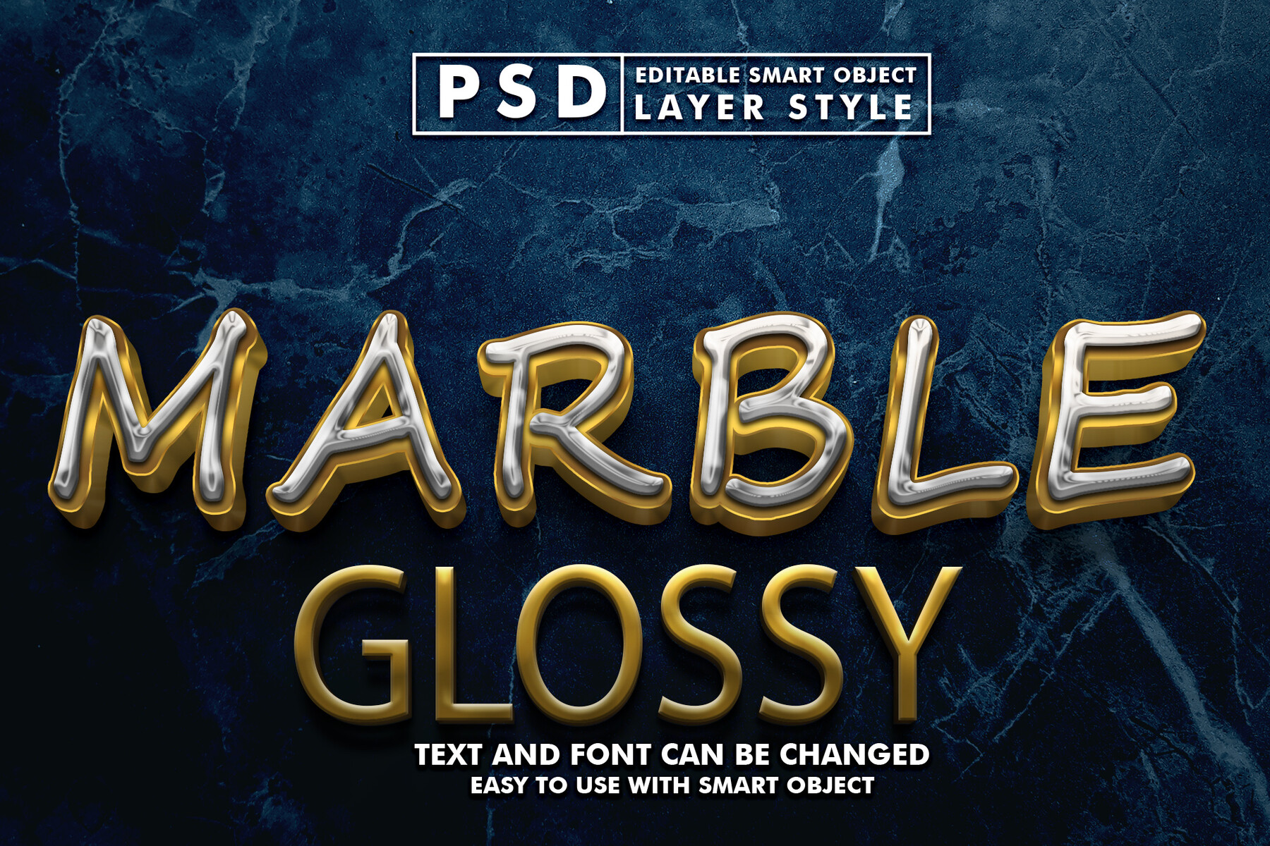 ArtStation - Glossy Marble PSD fully editable text effect. Layer style ...
