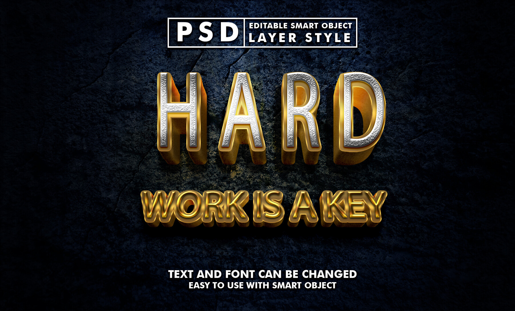 ArtStation - Hard 3D PSD fully editable text effect. Layer style PSD ...
