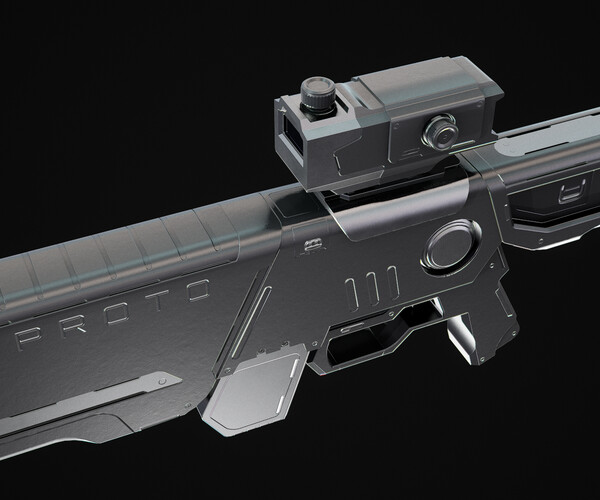 ArtStation - Proto Rifle Scifi 3D Model - Game Ready | Game Assets