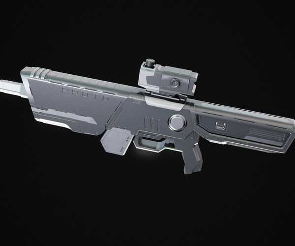 ArtStation - Proto Rifle Scifi 3D Model - Game Ready | Game Assets