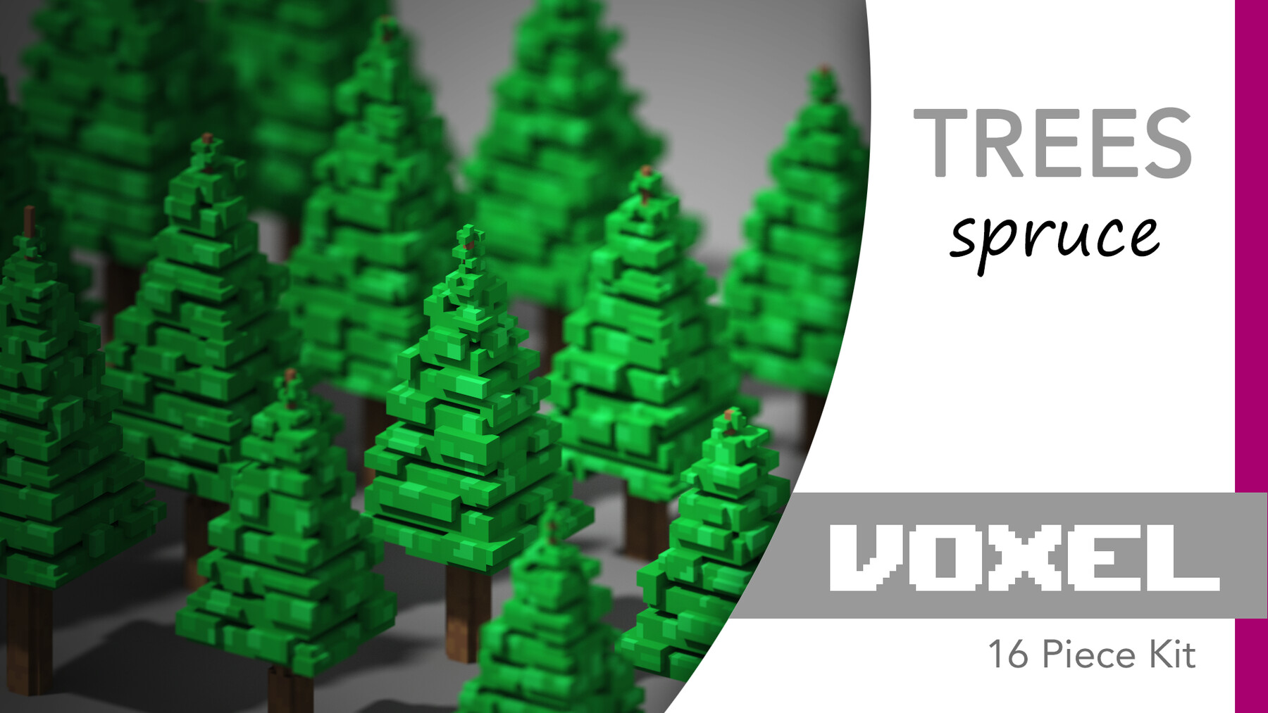 ArtStation - VOXEL Trees - Spruce Evergreen | Game Assets