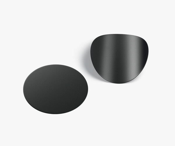 ArtStation - Two Black Round Stickers - smooth and curled corners glued ...