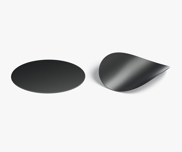 ArtStation - Two Black Round Stickers - smooth and curled corners glued ...