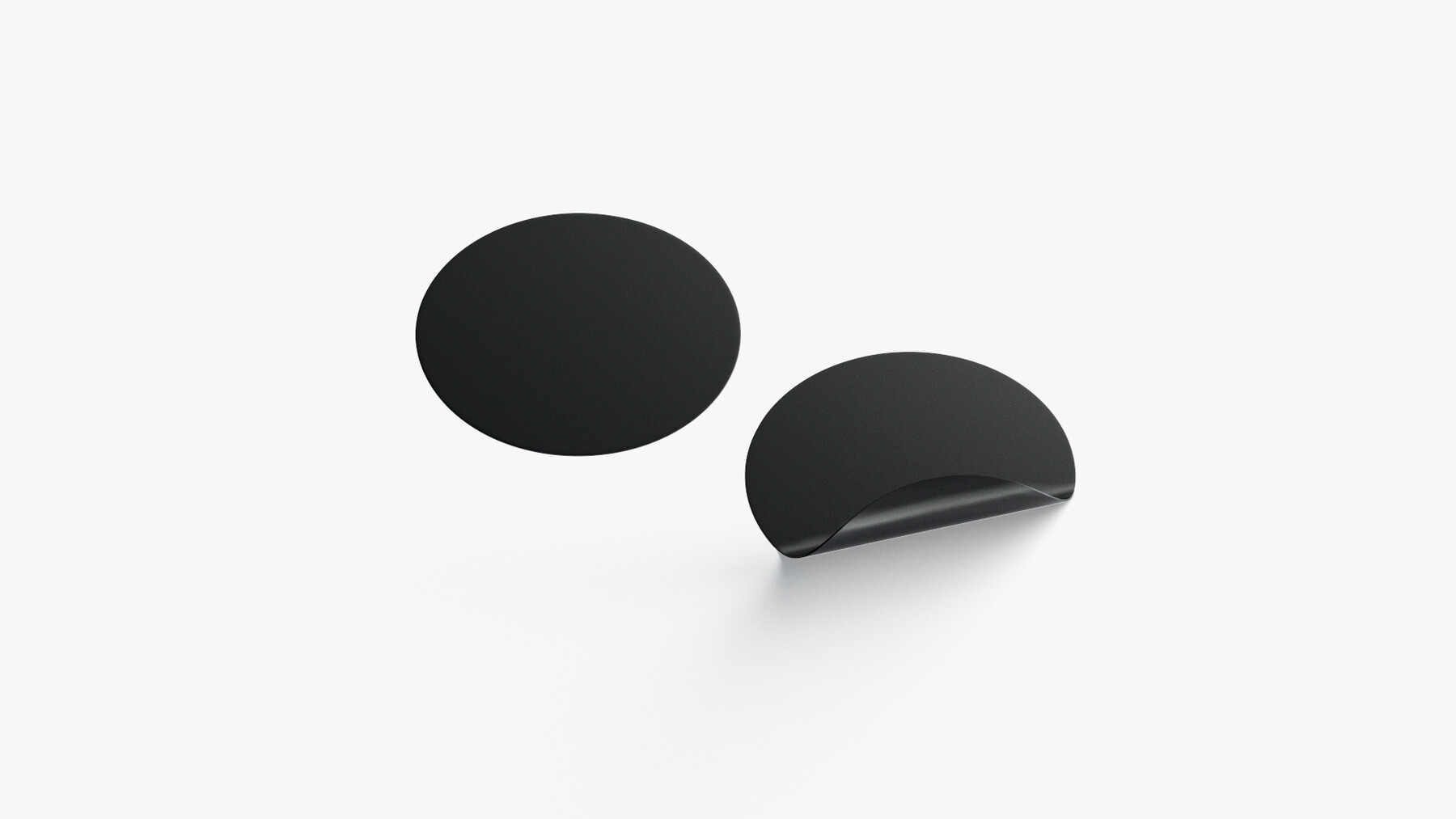 ArtStation - Two Black Round Stickers - flat and curled corners ...