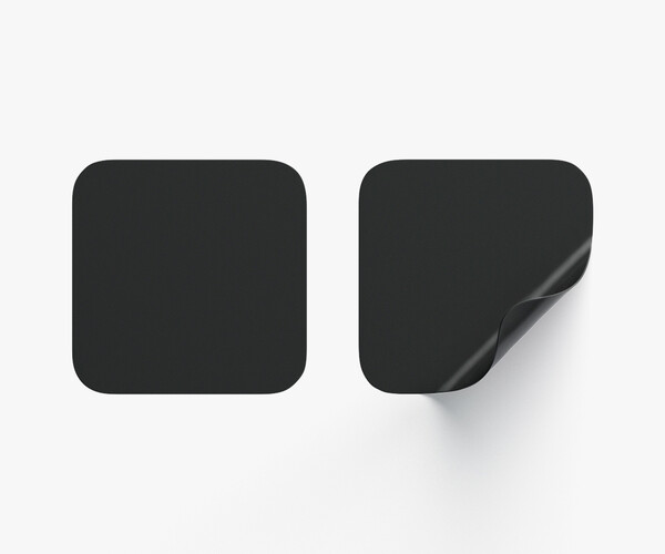 ArtStation - Two Black Square Stickers - smooth and curled corners ...