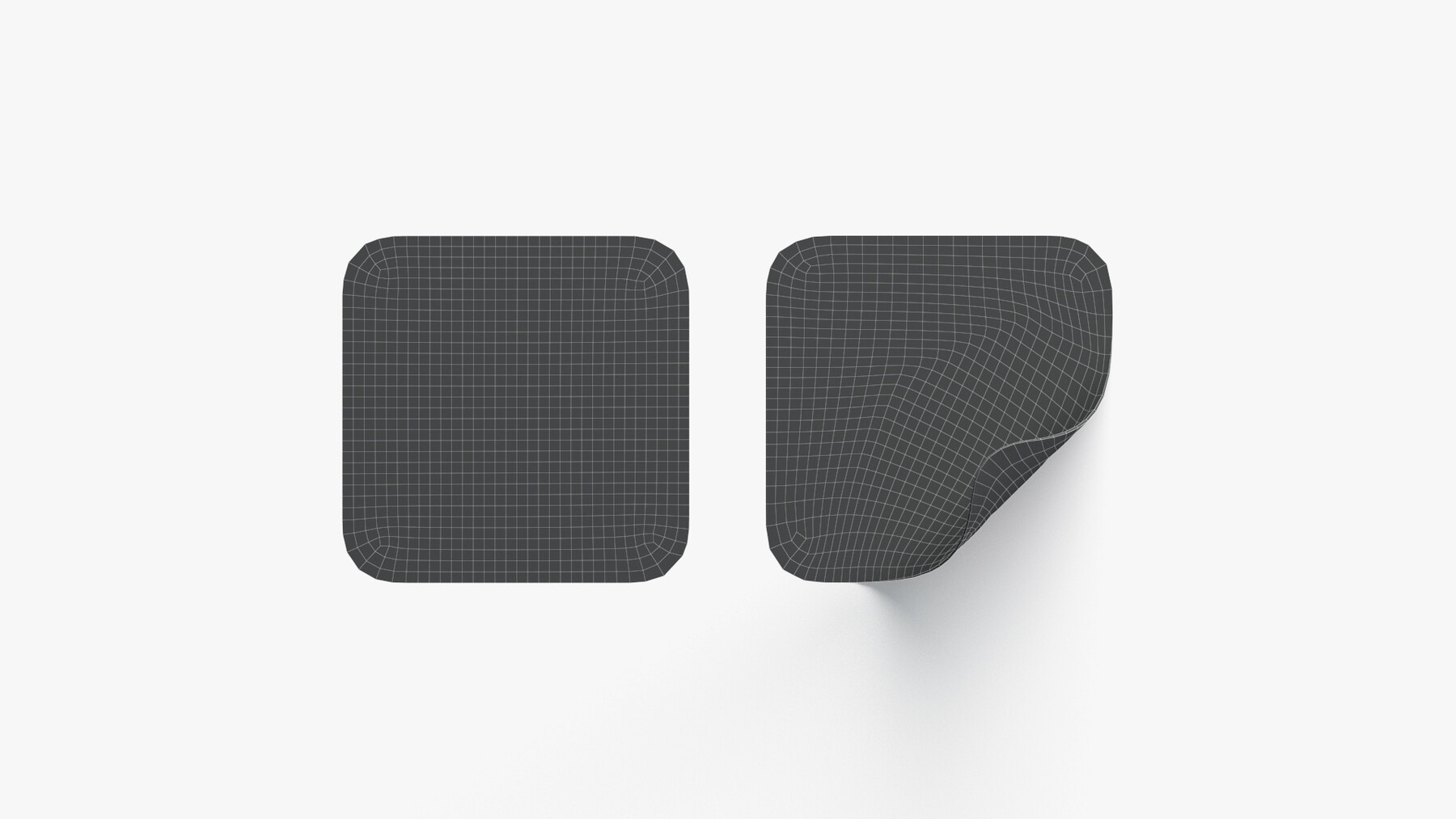 ArtStation - Two Black Square Stickers - smooth and curled corners ...