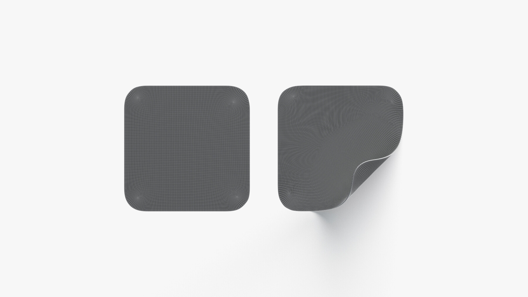 ArtStation - Two Black Square Stickers - smooth and curled corners ...