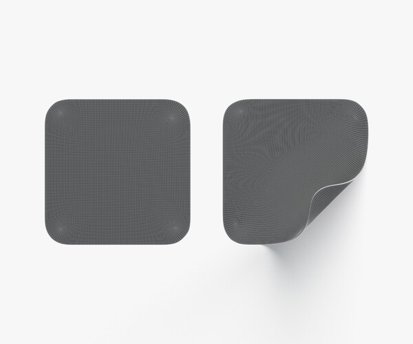 ArtStation - Two Black Square Stickers - smooth and curled corners ...