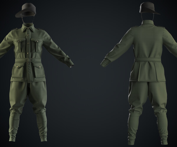 ArtStation - World War One Uniform MD/CLO3D ZPRJ File + OBJ | Game Assets