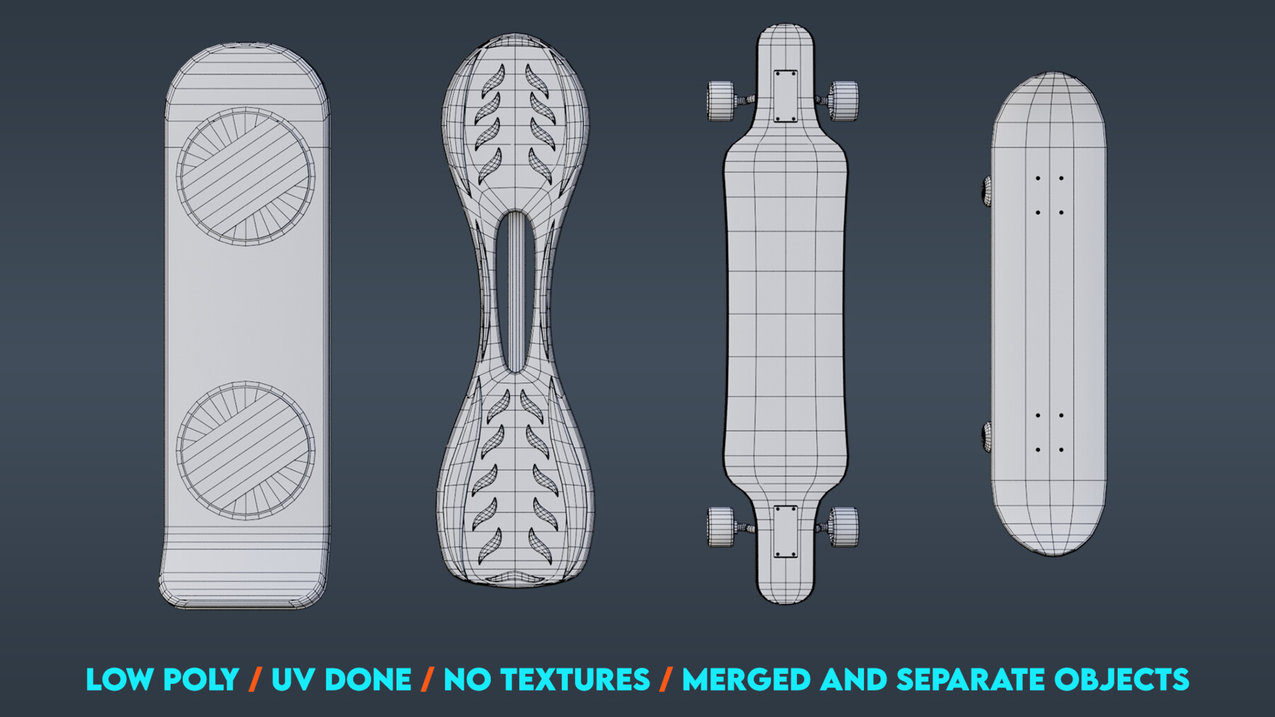 ArtStation - Skateboard Models | Base Mesh | Game Assets