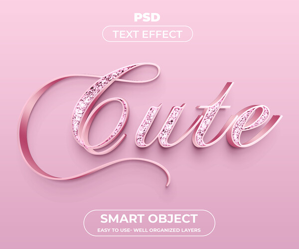 ArtStation - Cute PSD fully editable text effect. Layer style PSD ...