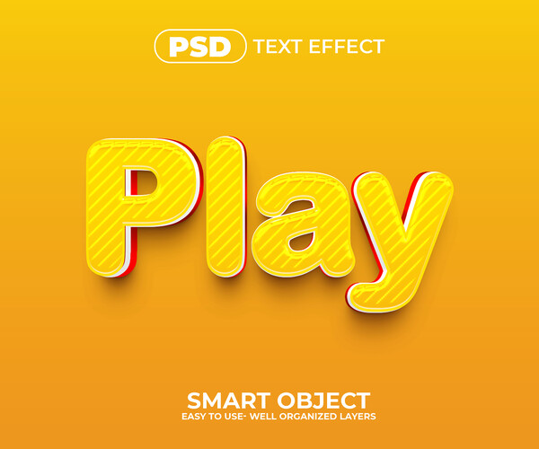 ArtStation - Play PSD fully editable text effect. Layer style PSD ...