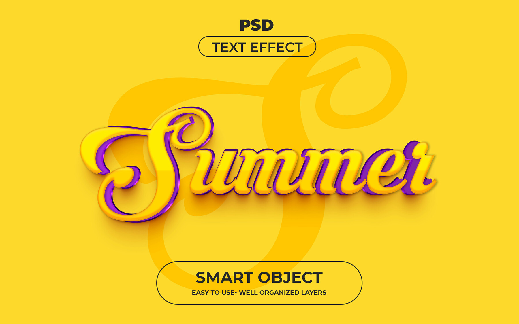 ArtStation - Summer PSD fully editable text effect. Layer style PSD ...