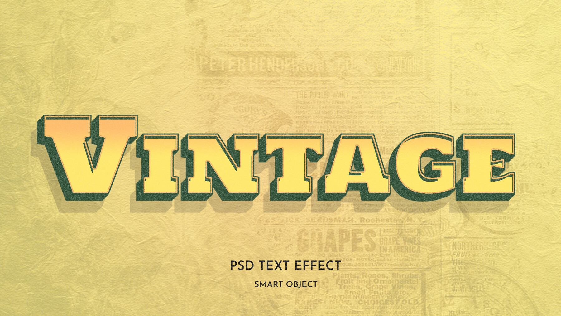ArtStation - Vintage PSD fully editable text effect. Layer style PSD ...