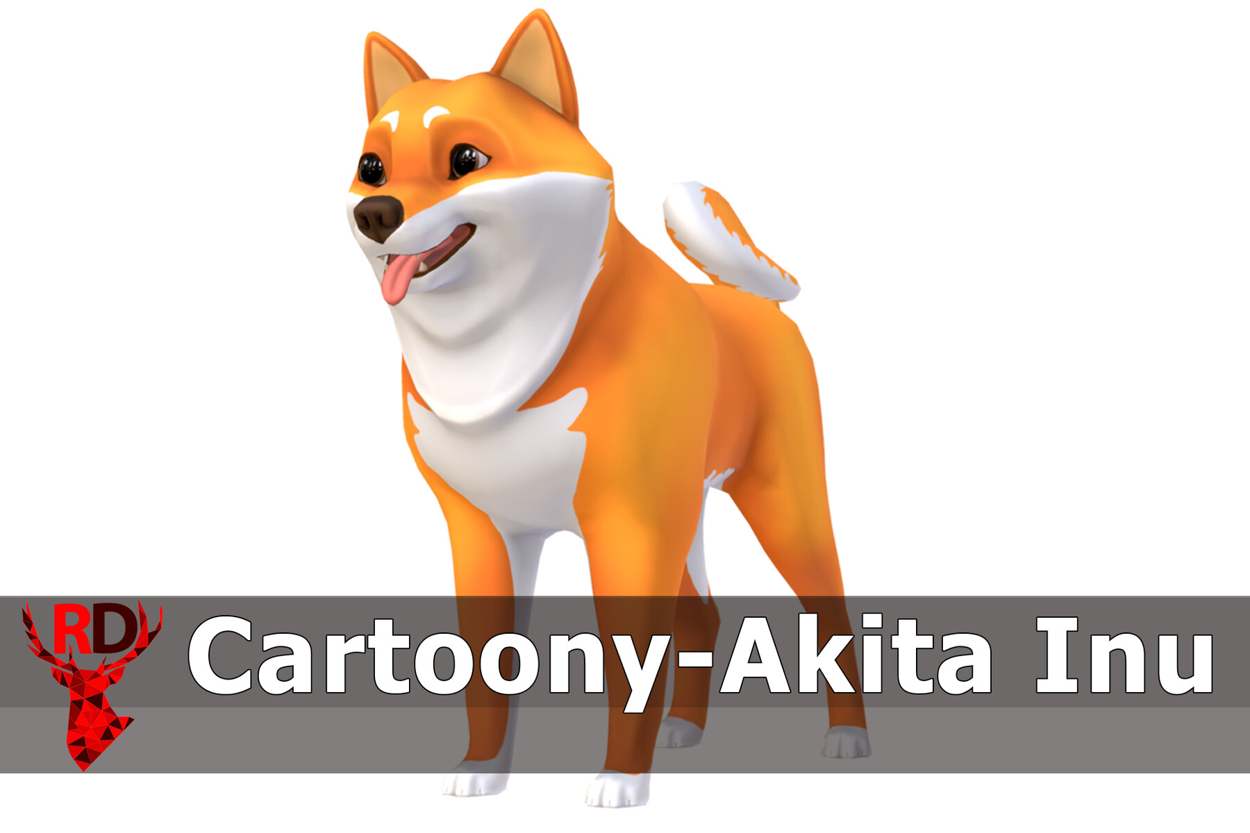 ArtStation - Cartoon Dog - Akita Inu | Game Assets