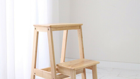 ArtStation - Solid wood 2-tier folding step stool | Resources