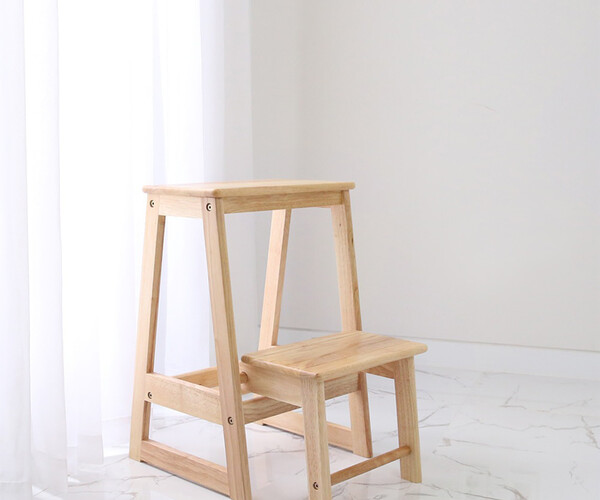 ArtStation - Solid wood 2-tier folding step stool | Resources