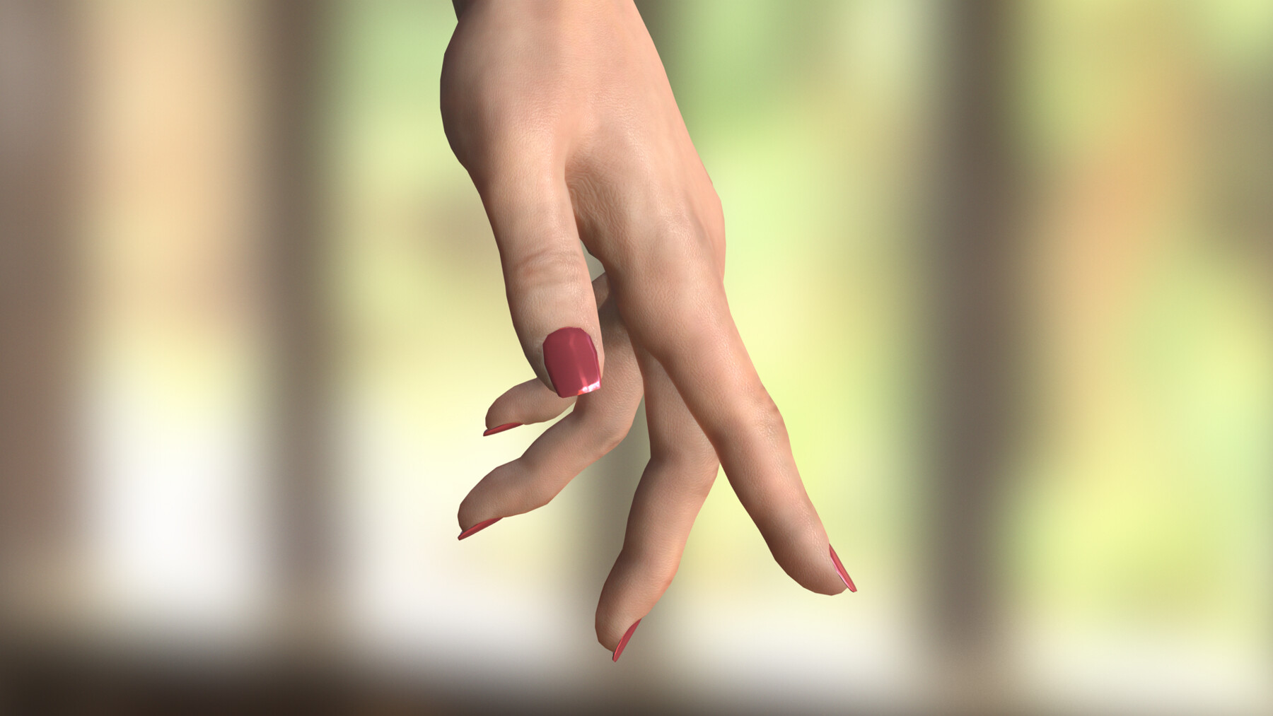 ArtStation - Realistic Woman Hands left right Low-poly 3D model High ...