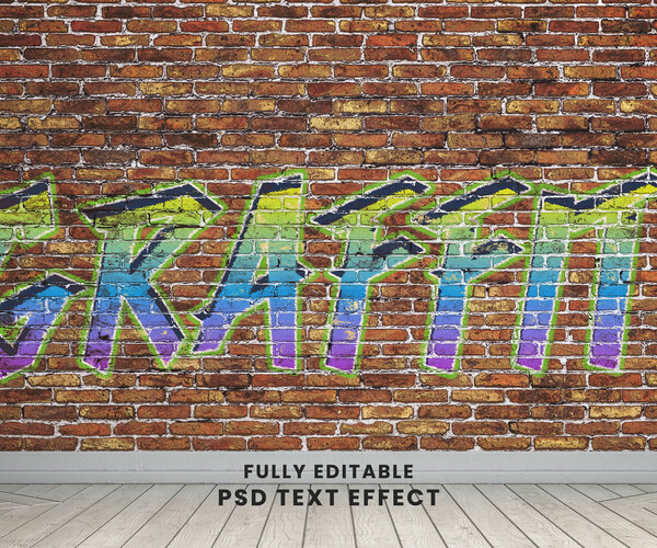 ArtStation - Graffiti PSD fully editable text effect. Layer style PSD ...