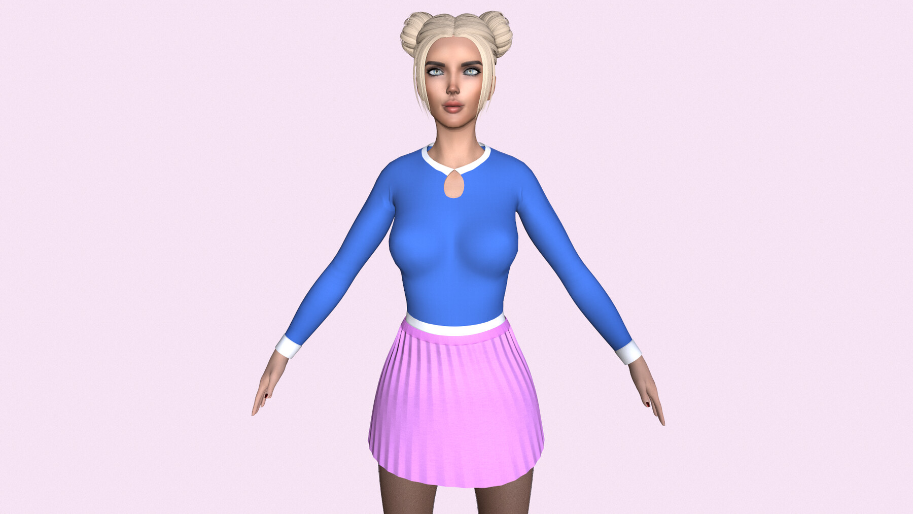 ArtStation - Maya Modular Girl 14 | Game Assets