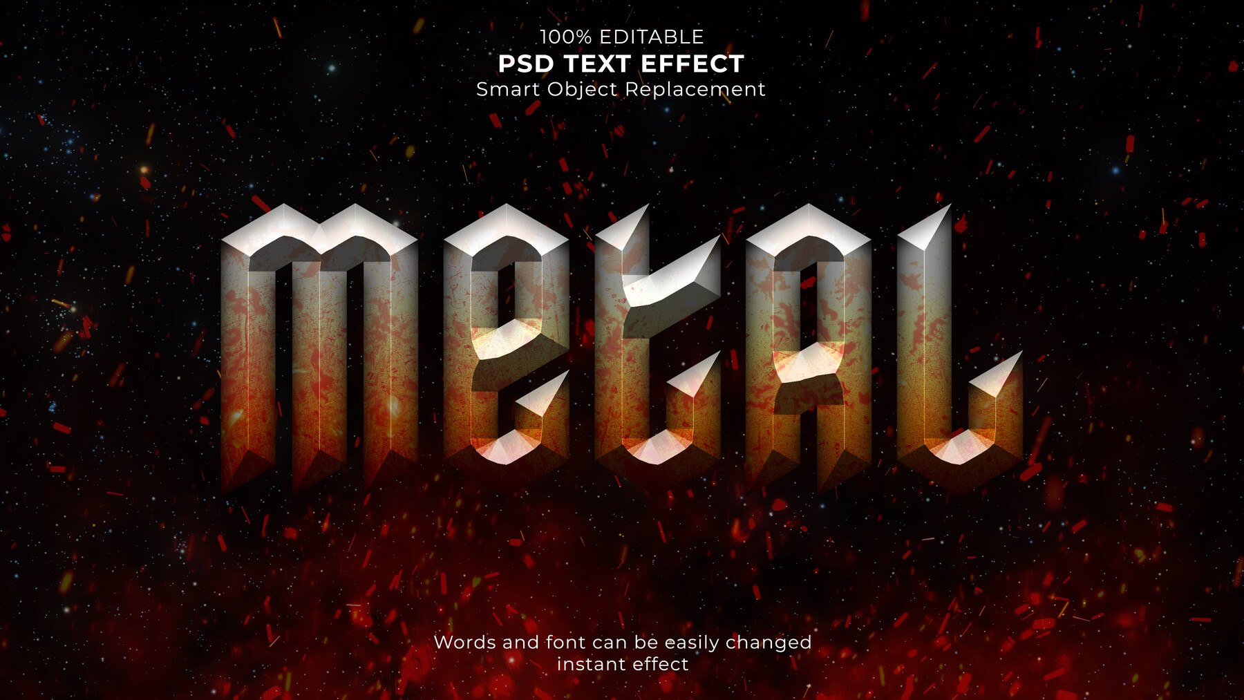 ArtStation - Metal PSD fully editable text effect. Layer style PSD ...