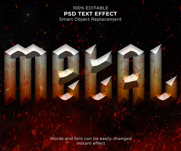 ArtStation - Metal PSD fully editable text effect. Layer style PSD ...