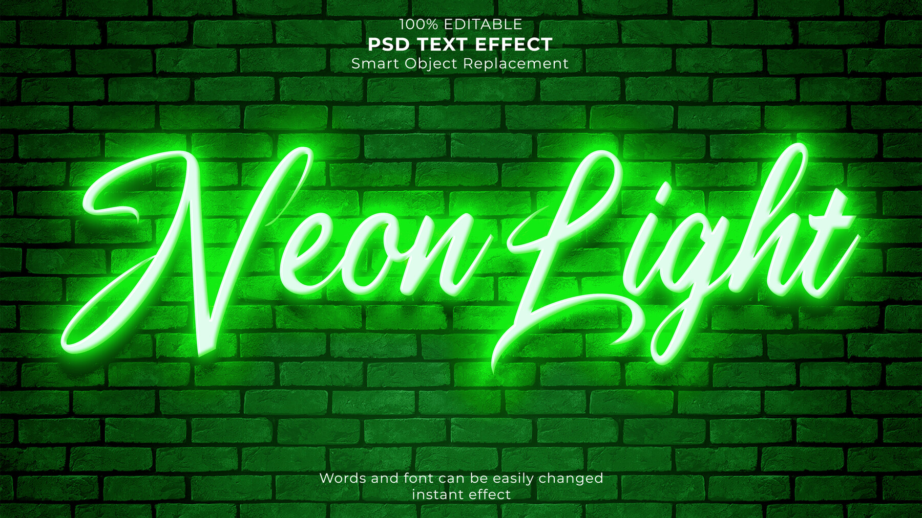 ArtStation - Neon green Linght PSD fully editable text effect. Layer ...