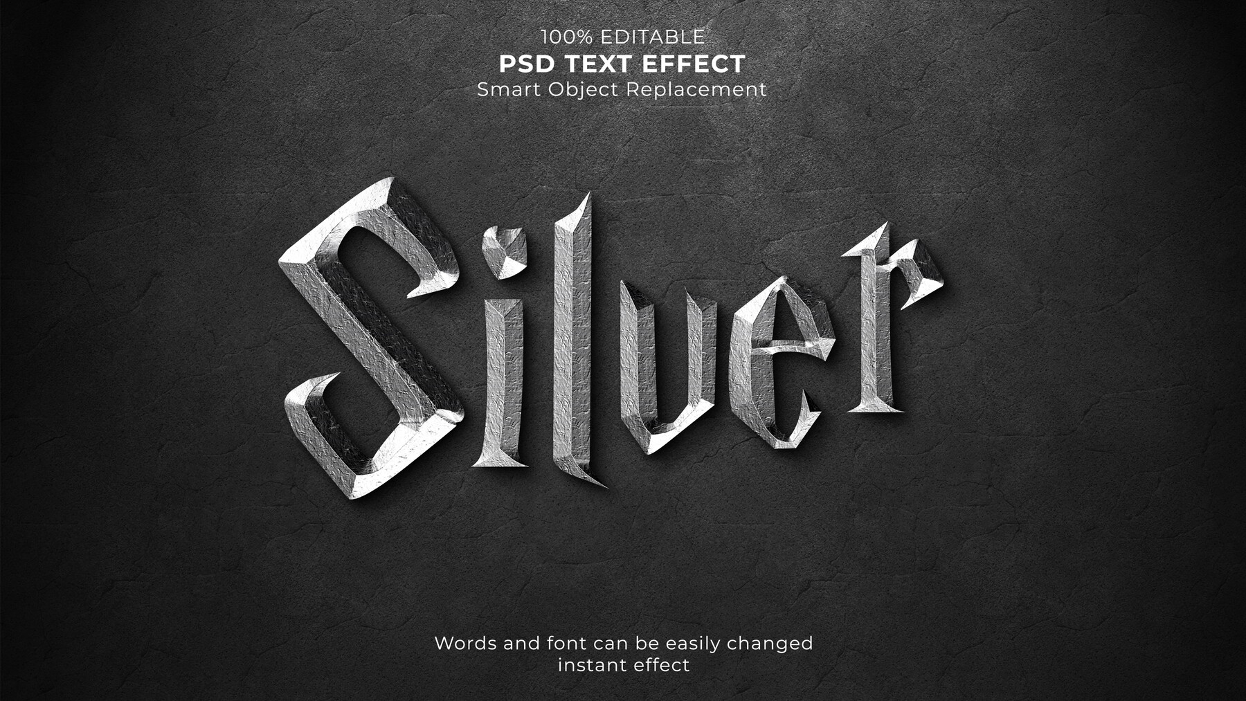 ArtStation - Silver PSD fully editable text effect. Layer style PSD ...