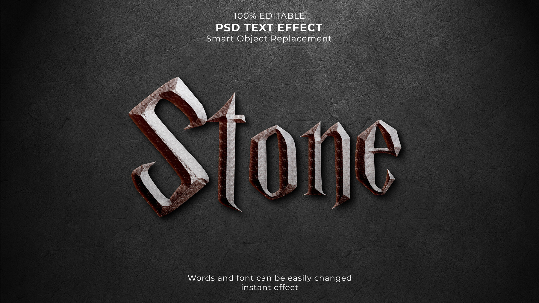 ArtStation - Stone PSD fully editable text effect. Layer style PSD ...