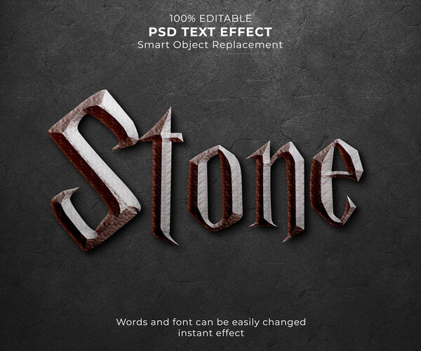 ArtStation - Stone PSD fully editable text effect. Layer style PSD ...