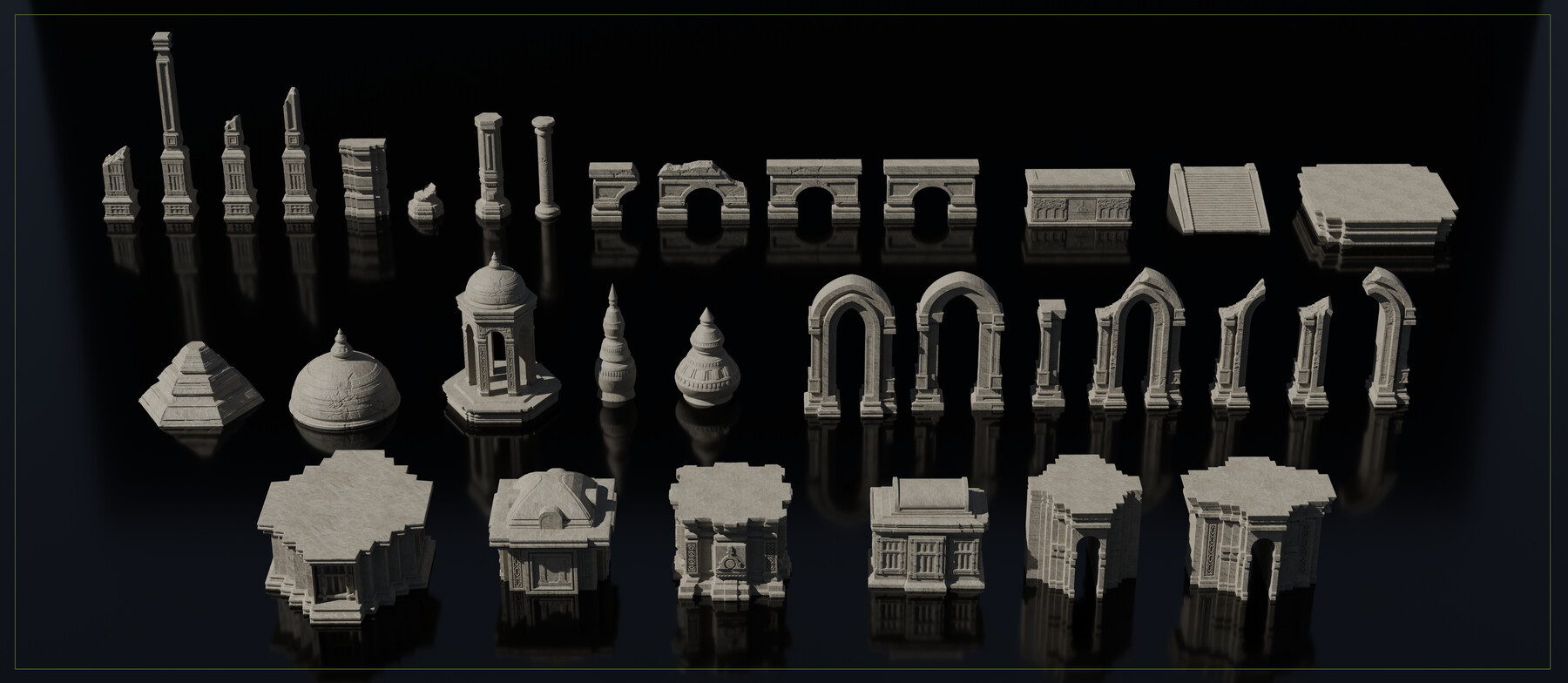 ArtStation - Ancient Indian Temple Architecture - 3D Kitbashing Asset ...