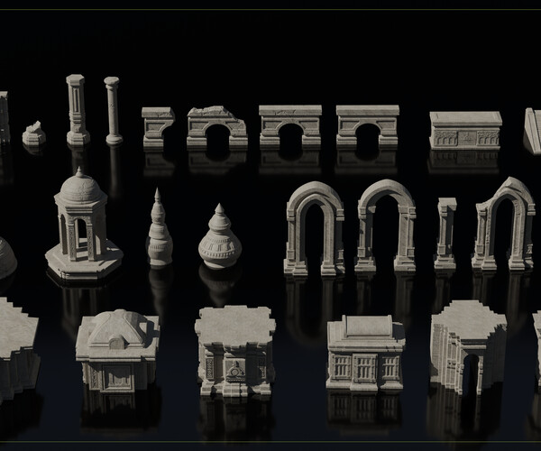 ArtStation - Ancient Indian Temple Architecture - 3D Kitbashing Asset ...