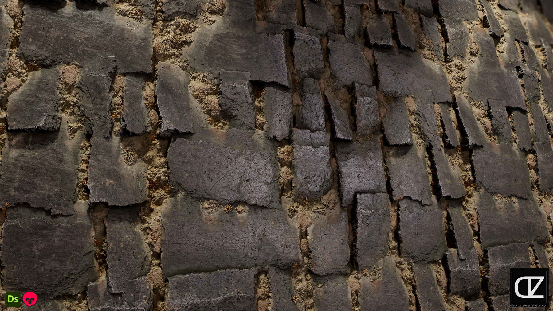 ArtStation - PBR - SURFACE OF ROCKS ON CLAY - 4K MATERIAL | Game Assets