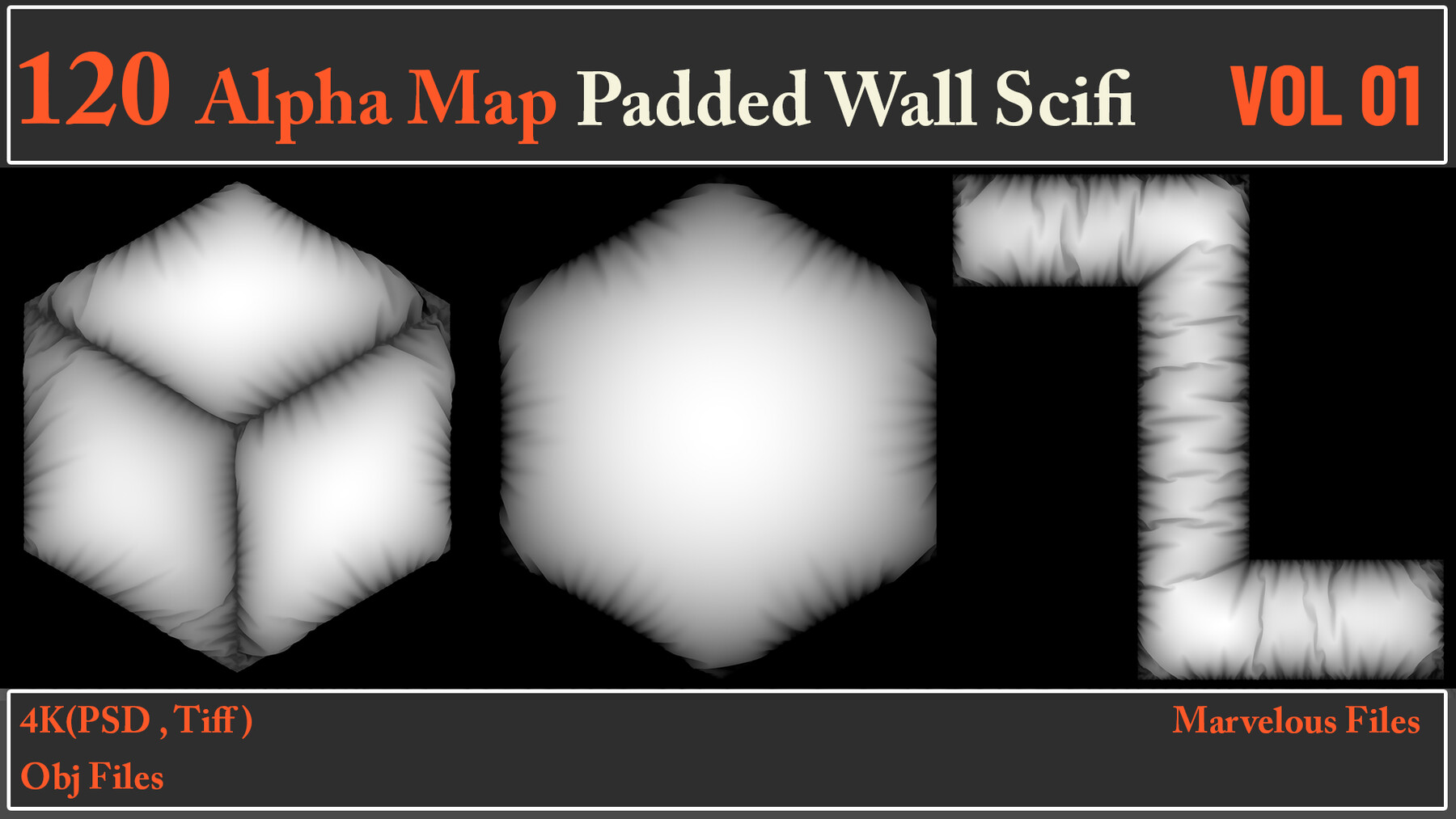 ArtStation - 120 Alpha Maps Padded Wall SCIFI | Game Assets