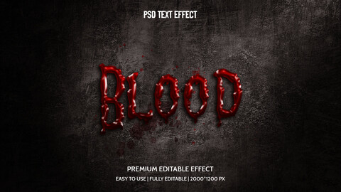 ArtStation - Blood PSD fully editable text effect. Layer style PSD ...