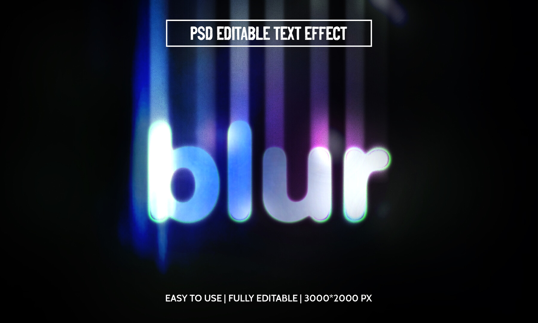 ArtStation - Blur PSD fully editable text effect. Layer style PSD ...
