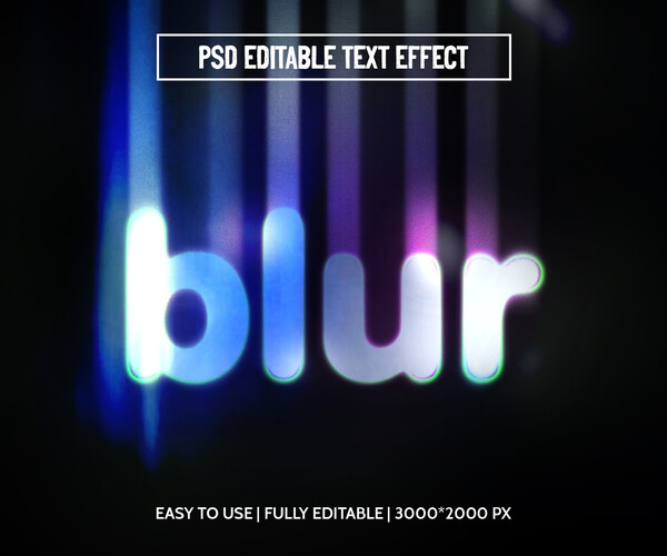 ArtStation - Blur PSD fully editable text effect. Layer style PSD ...