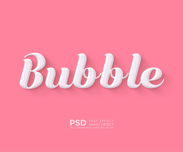 ArtStation - Buble PSD fully editable text effect. Layer style PSD ...