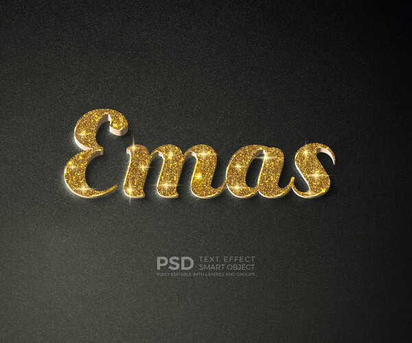 ArtStation - Emas PSD fully editable text effect. Layer style PSD ...