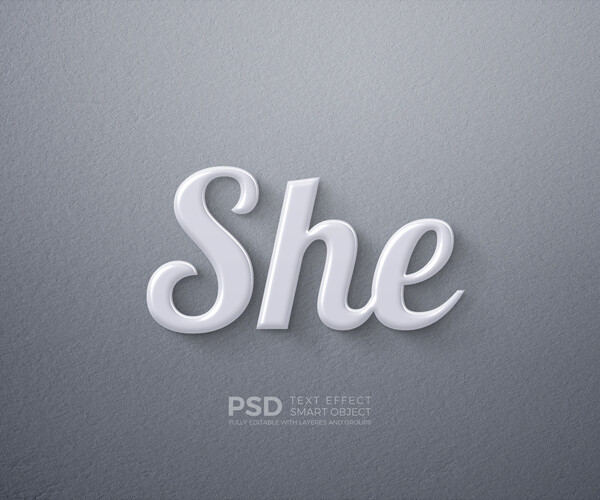 ArtStation - She PSD fully editable text effect. Layer style PSD mockup ...