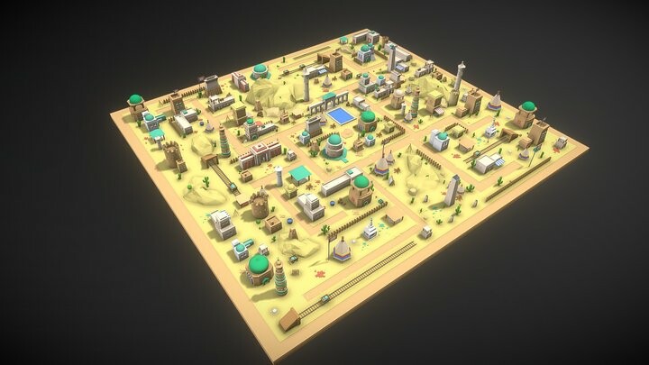 Easy Game Studio - 3D Model - Environment - Desert Town