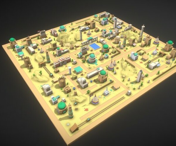 ArtStation - 3D Model - Environment - Desert Town | Game Assets