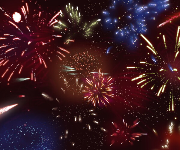 ArtStation - Realistic fireworks overlays, Fireworks Backdrops PSD ...