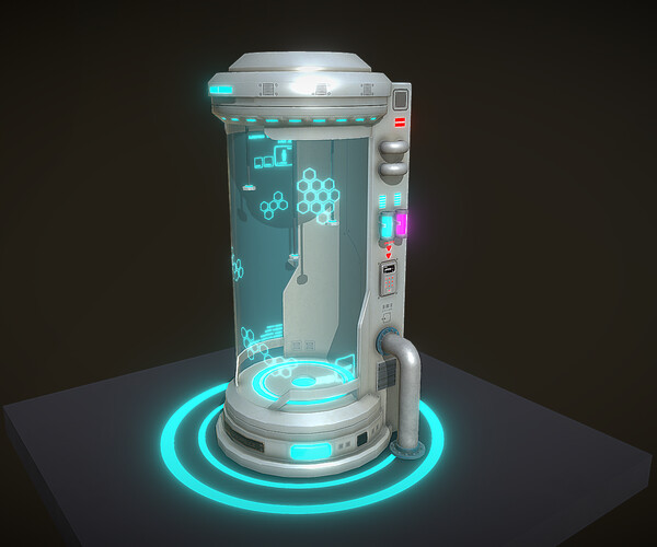 ArtStation - Low-poly Sci-fi Laboratory Capsule | Game Assets