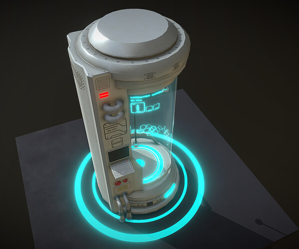 ArtStation - Low-poly Sci-fi Laboratory Capsule | Game Assets