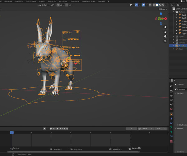 ArtStation - Fur Rabbit Gray V04 Rigged and Animation | Game Assets