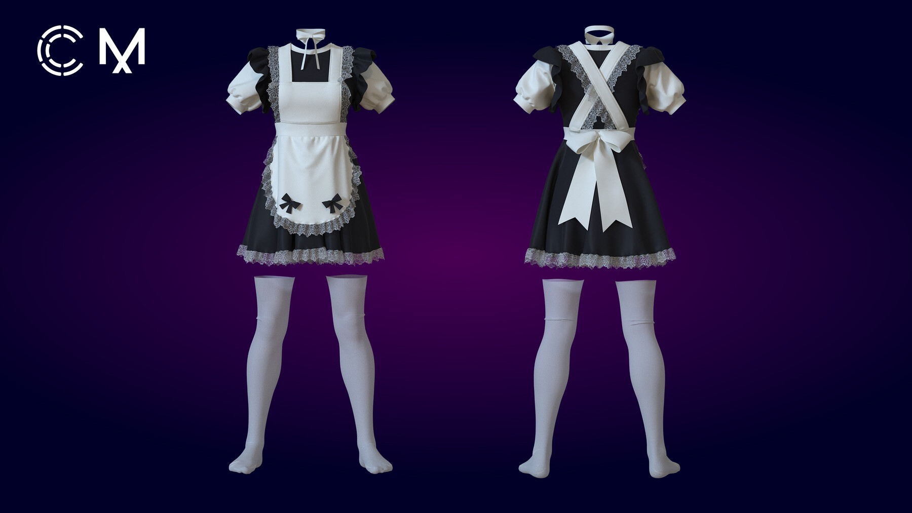 ArtStation - Maid Dress Outfit | Marvelous Designer | CLO3D project ...