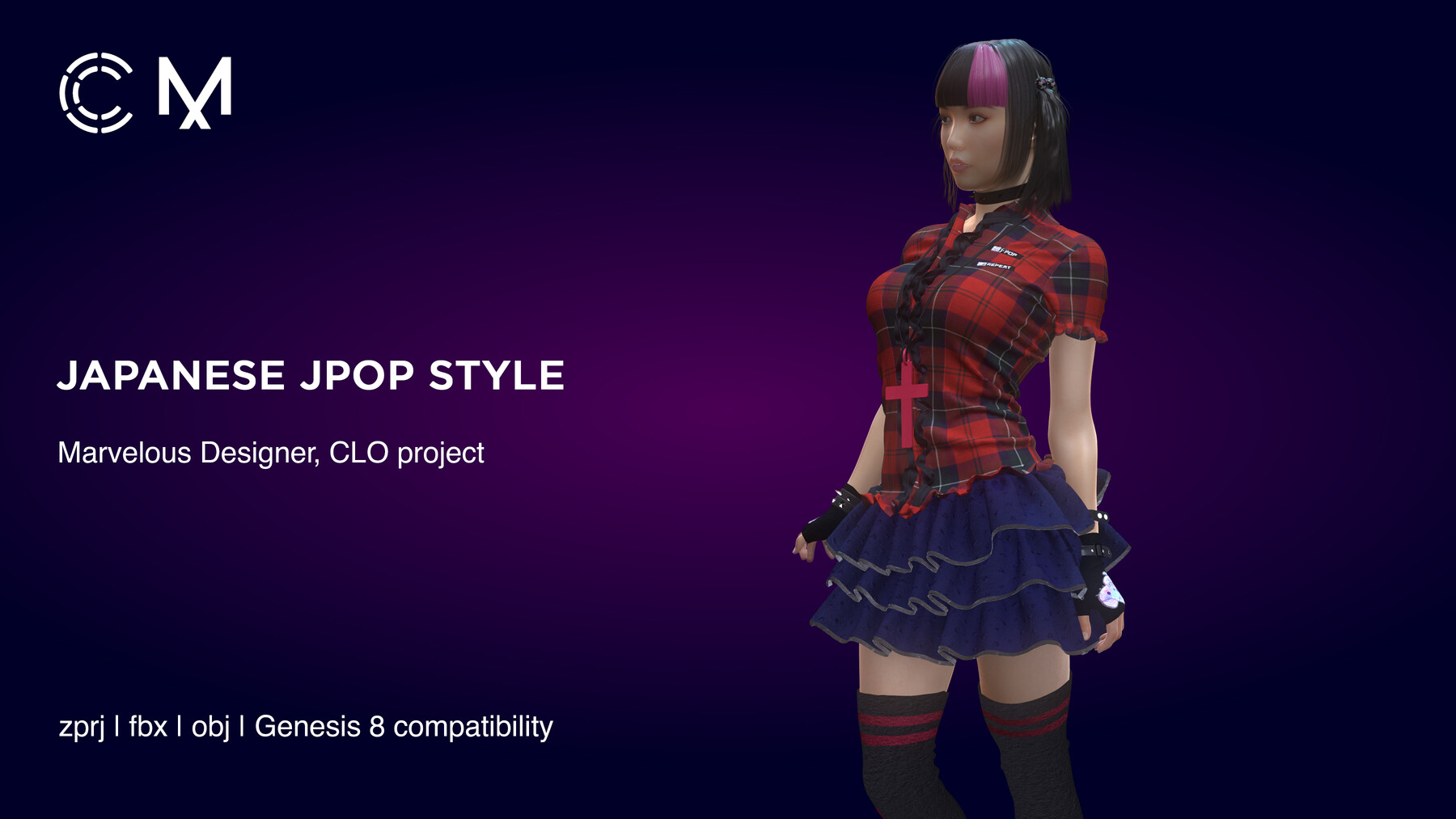 ArtStation - Japanese Jpop Style | Marvelous Designer | CLO3D project ...