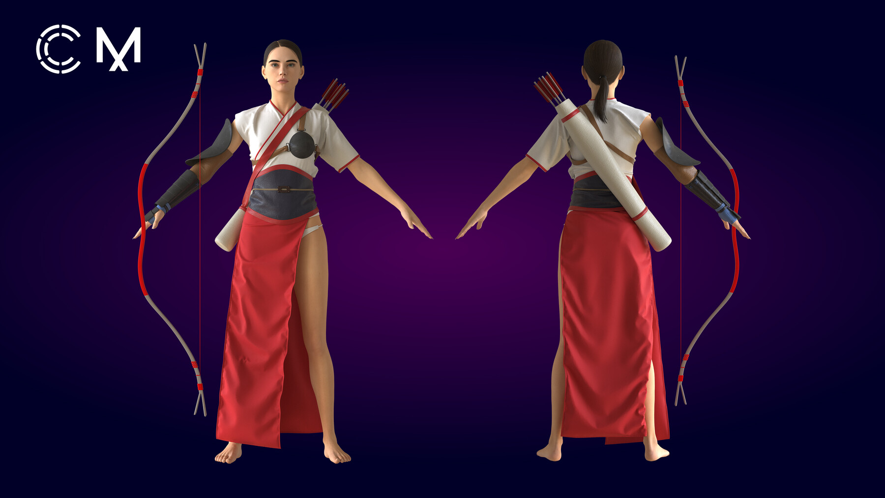 ArtStation - Ancient Archer Outfit 弓道 | Marvelous Designer | CLO3D ...
